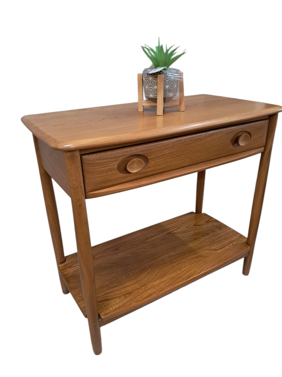 Mid Century Ercol Windsor Console Hall Table Solid Ash Vintage Retro R ...