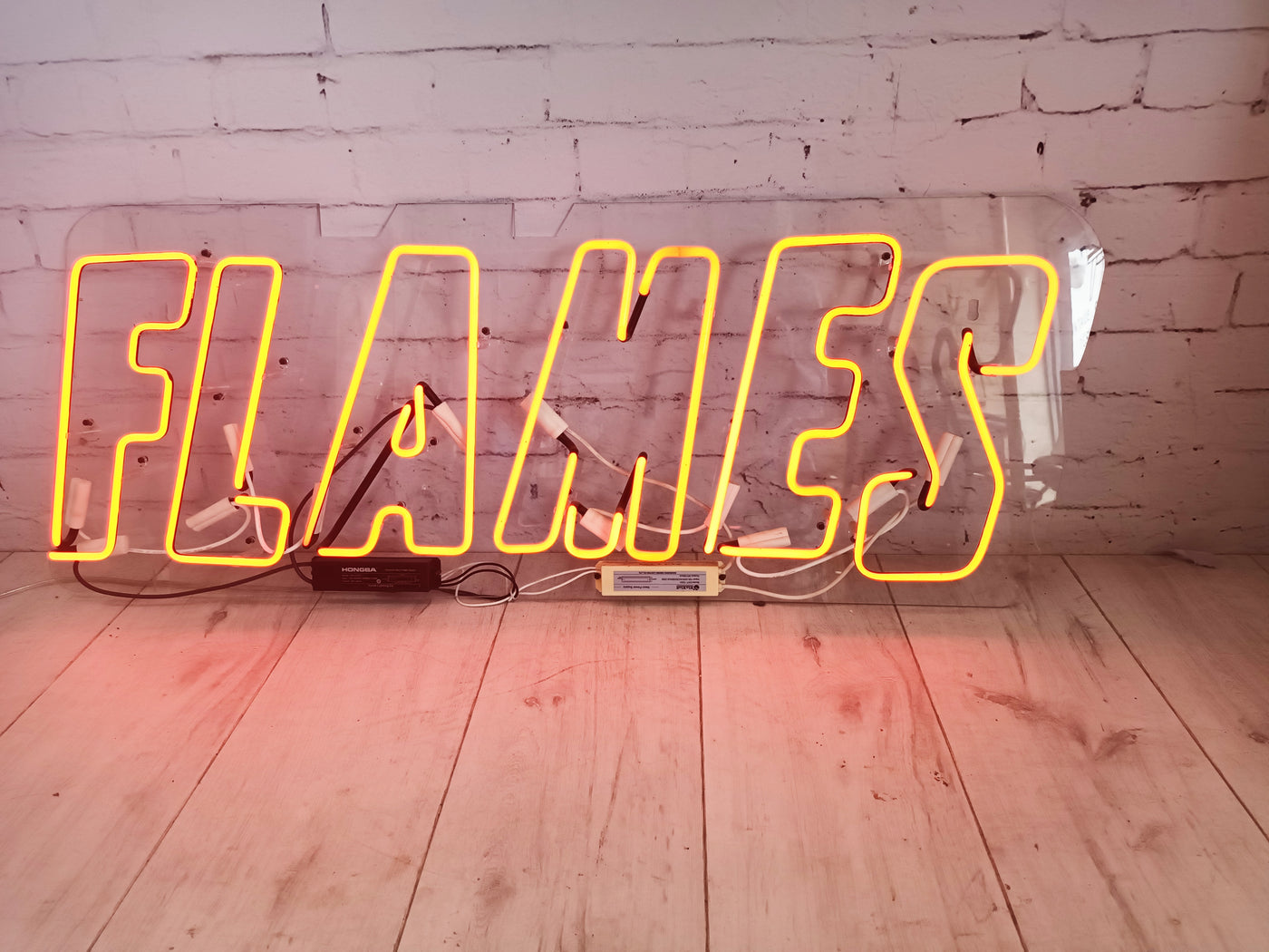 Vintage Neon Sign FLAMES LED Illuminated Sign Light Up Man Cave LARGE ...